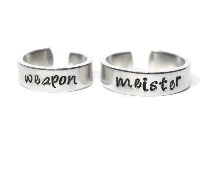 Weapon And Meister Soul Eater Inspired Adjustable Ring Pair on Luulla